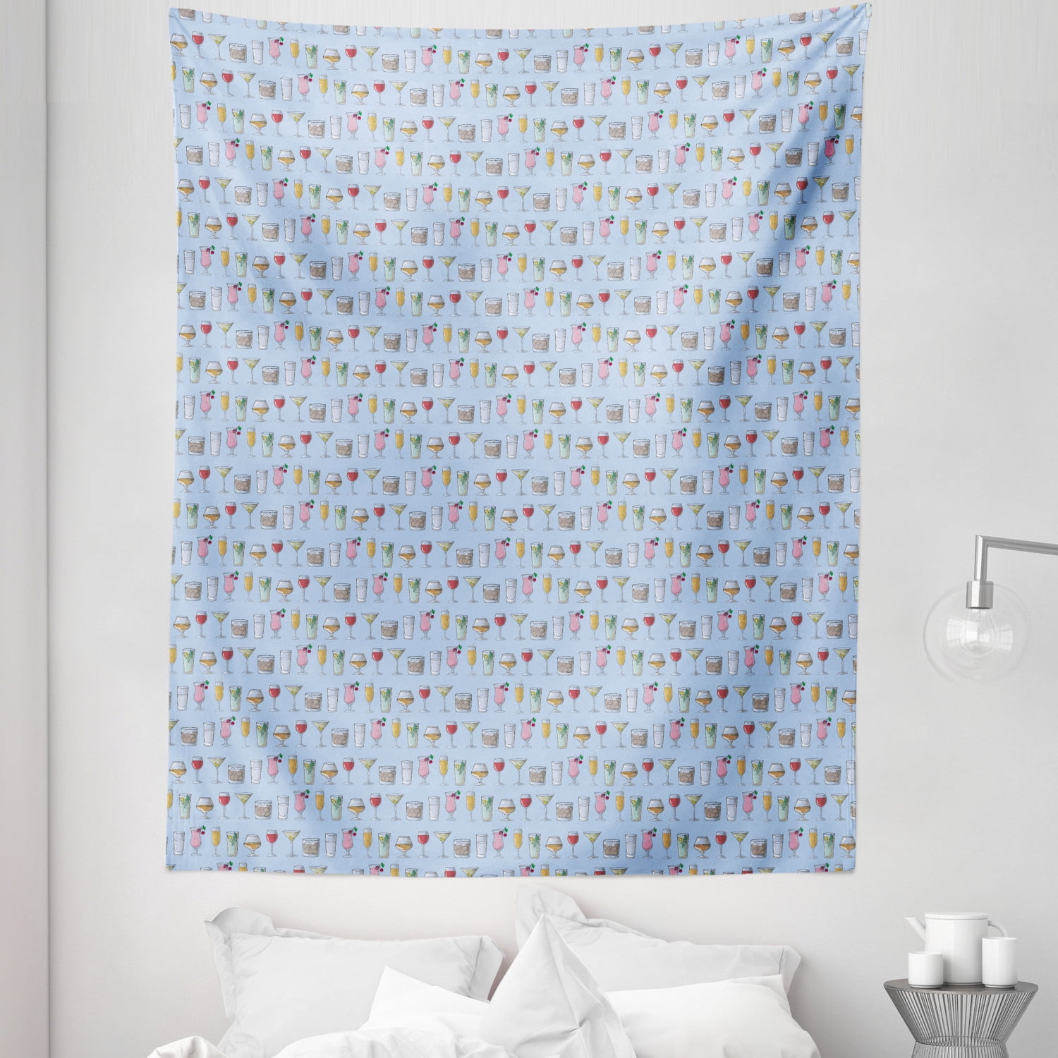 Cocktail Tapestry, Continuous Pattern of Alcoholic Beverages in Various ...