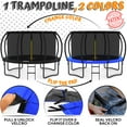 JUMPZYLLA 12FT Trampoline - NEW Double Sided Mat, Curved Poles, Safety ...