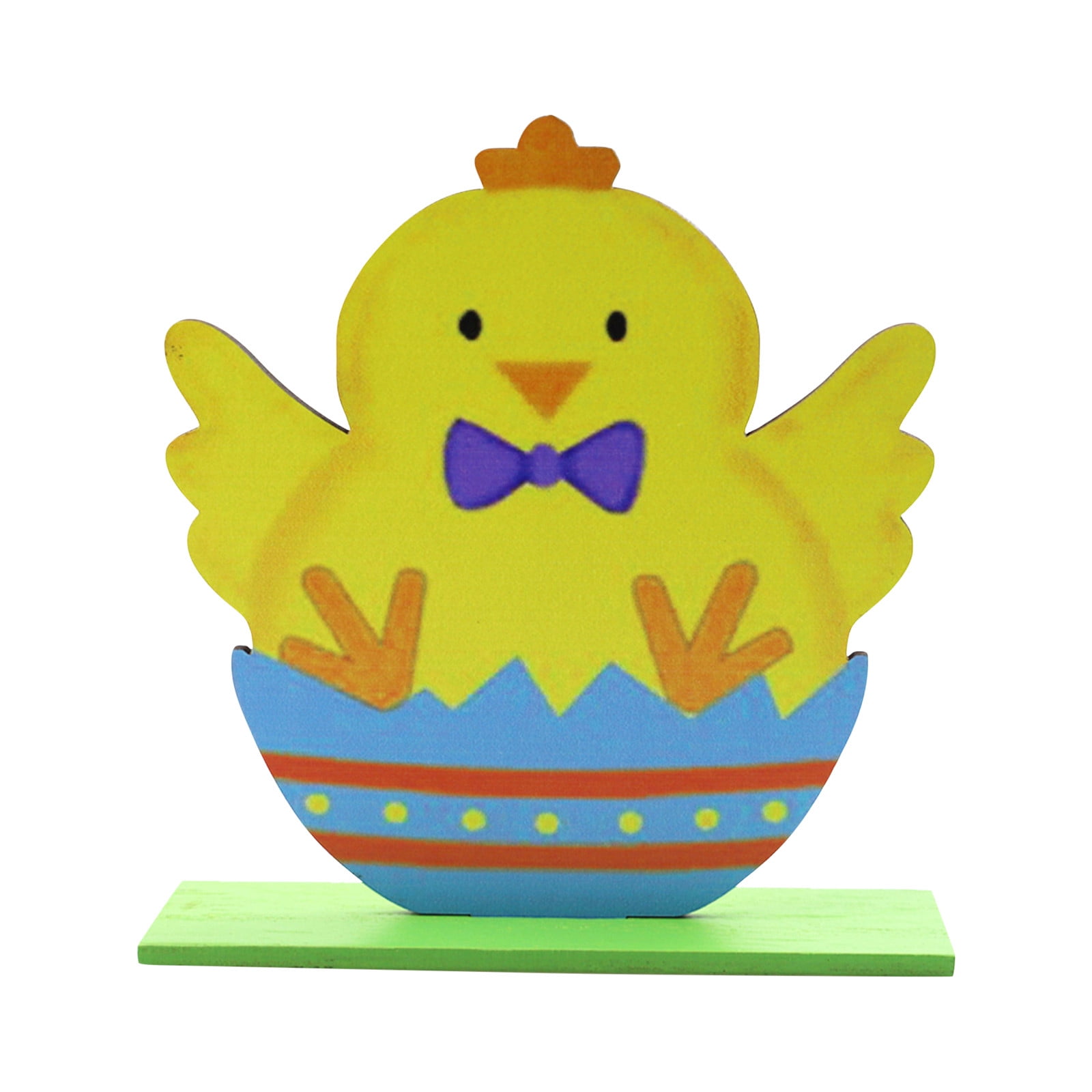 VerPetridure Easter Wooden Crafts Painted Rabbit Chick Tulips Eggs ...