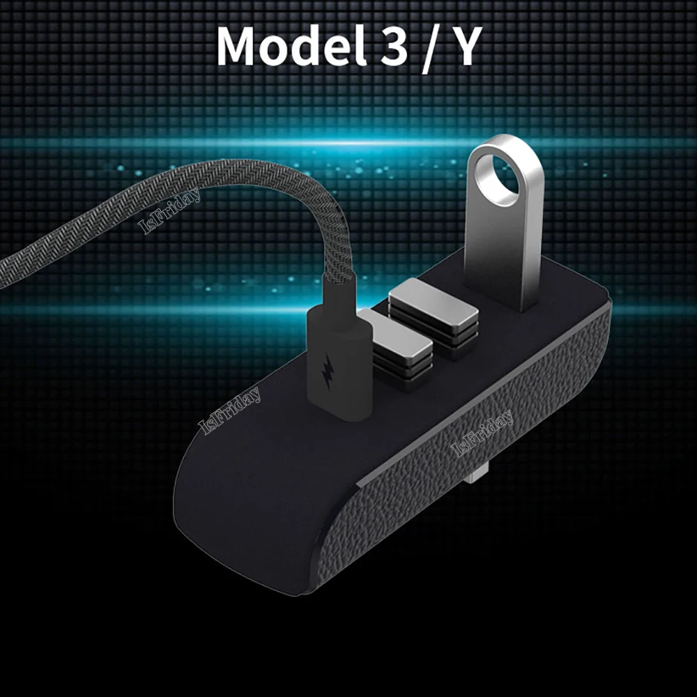 Glove Box USB Hub Ports For Tesla Model 3 Y Docking Station 4 in 1 USB ...
