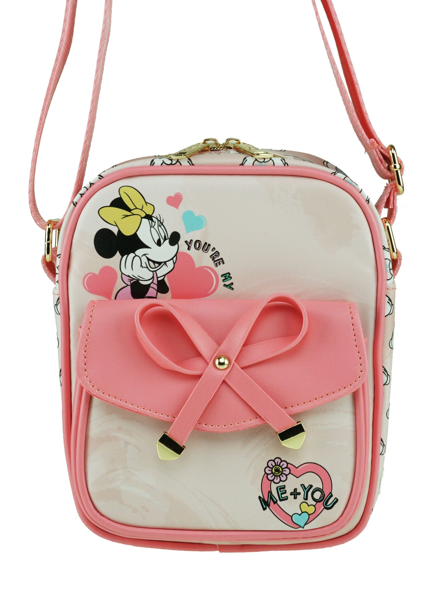 Disney Minnie Mouse 8" Vegan Leather Crossbody Shoulder Bag - Walmart.com