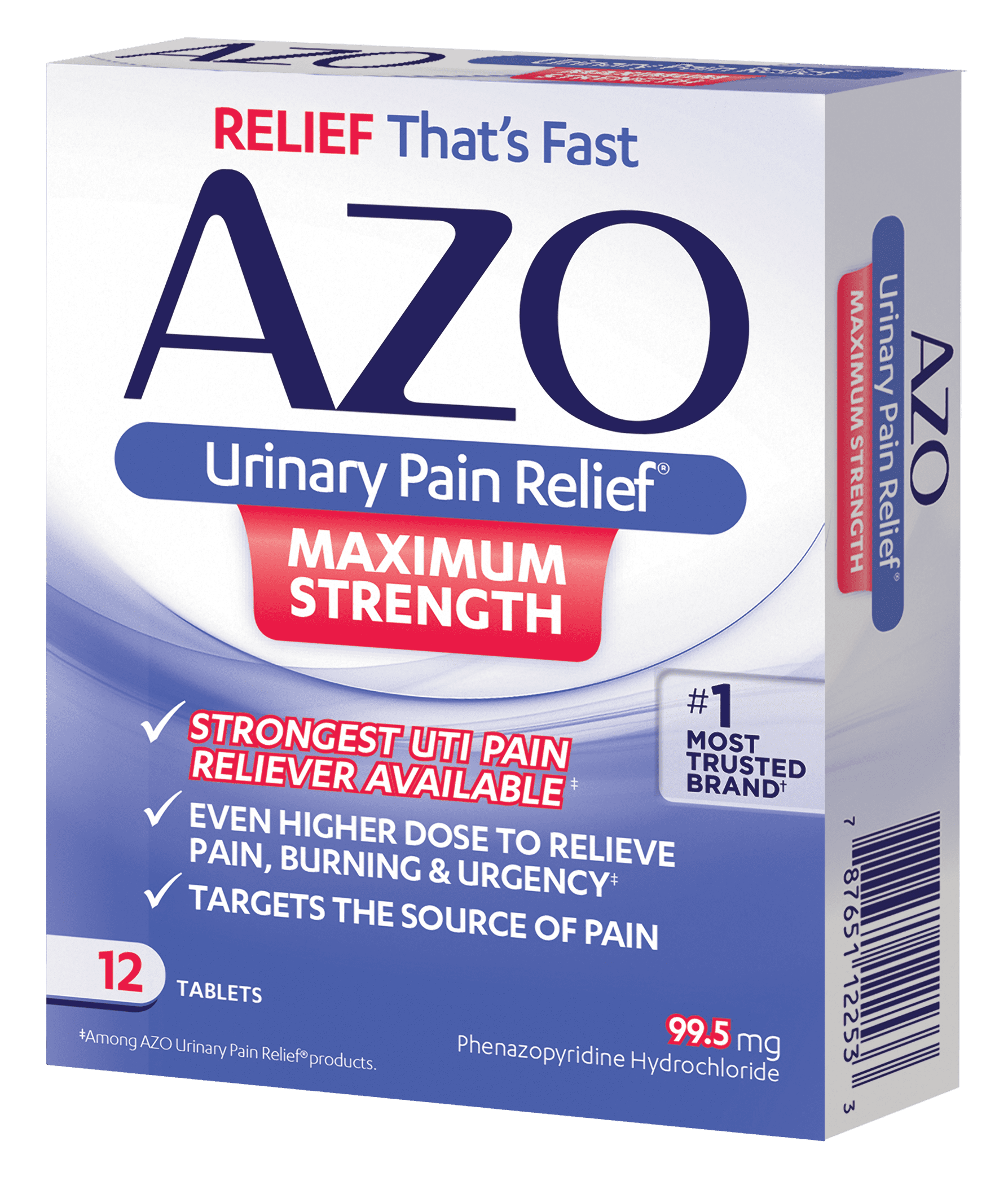 Buy AZO Maximum Strength Urinary Pain Relief, UTI Pain Reliever, 12 Ct ...