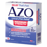 AZO OTC Medicine for Maximum Strength Urinary Tract Pain Relief, 12 ...