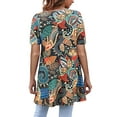 Fantaslook Plus Size Women's Floral Tunic Tops, Short Sleeve, Casual ...