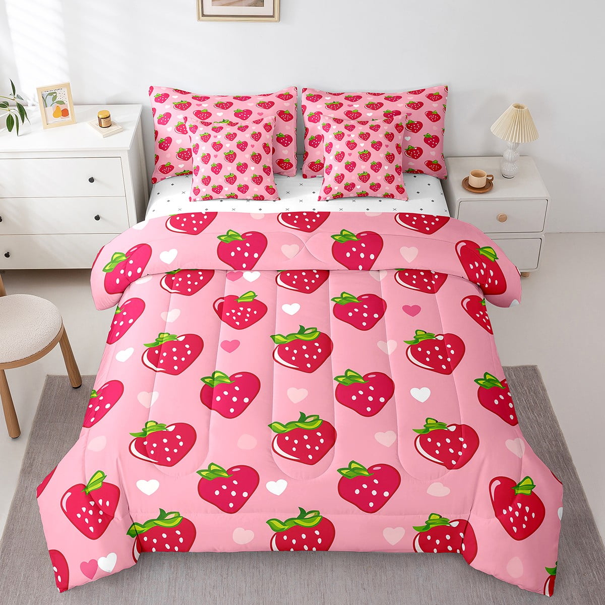 Click here for Yst Red Strawberry Twin Comforter Set - 7-Piece Ka... prices