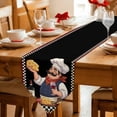 Black Kitchen Chef Table Runner Linen Burlap Table Runner 60 Inches ...
