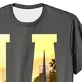GUZOM Mens Los Angeles T-Shirt Gray, LA Graphic Tee with Cityscape ...
