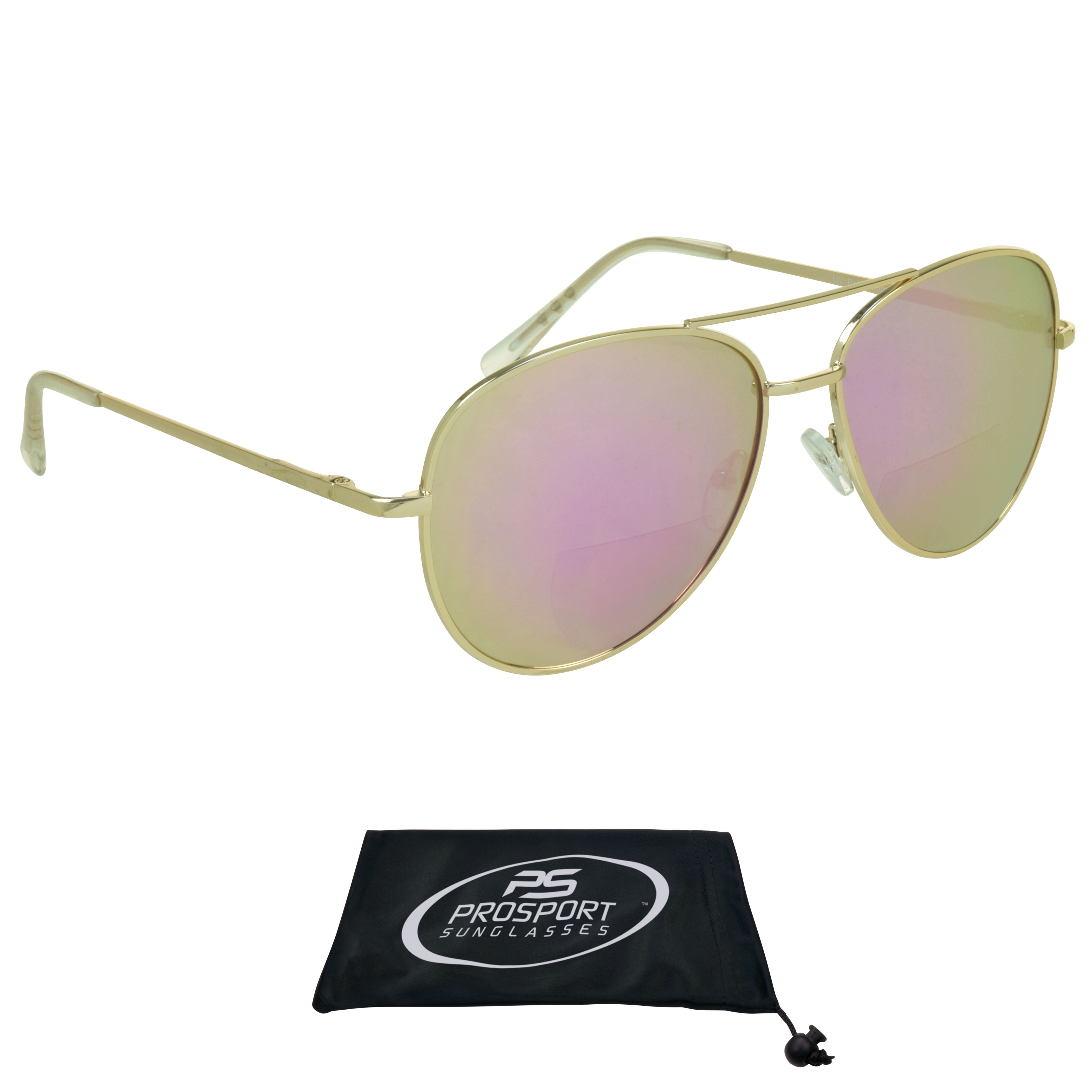proSPORT Aviator Bifocal Reader Sunglass Pink Rose Mirror Lens Men ...