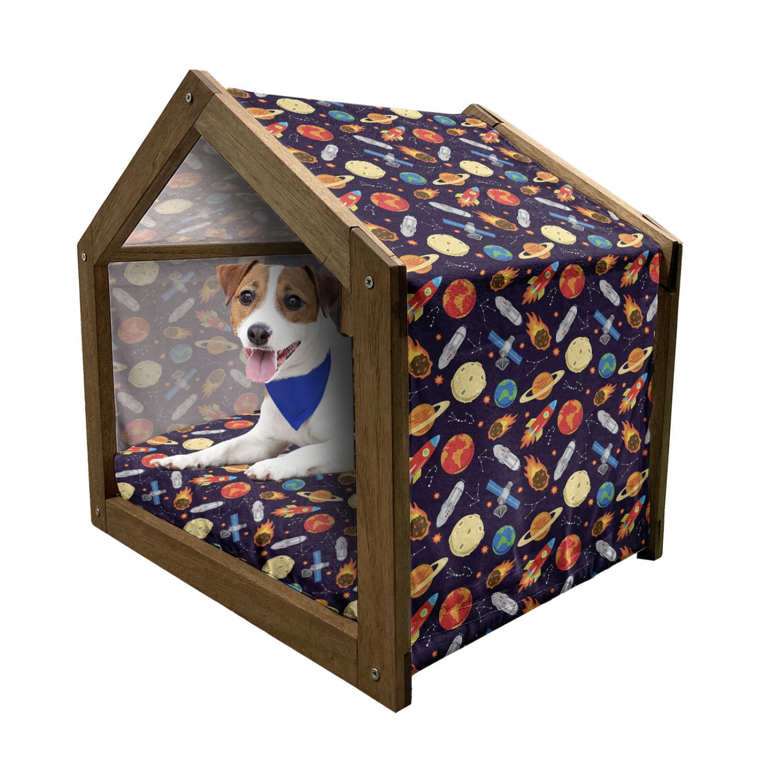 Space Pet House, Universe Themed Illustration with Earth Moon ...