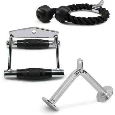 Gymax Cable Machine Attachment Set V-Shaped Press Down Bar, Tricep Rope ...
