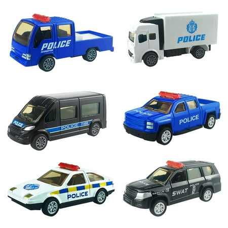 Diecast Model Police Car Playset, Alloy Metal Mini Model Police Car ...