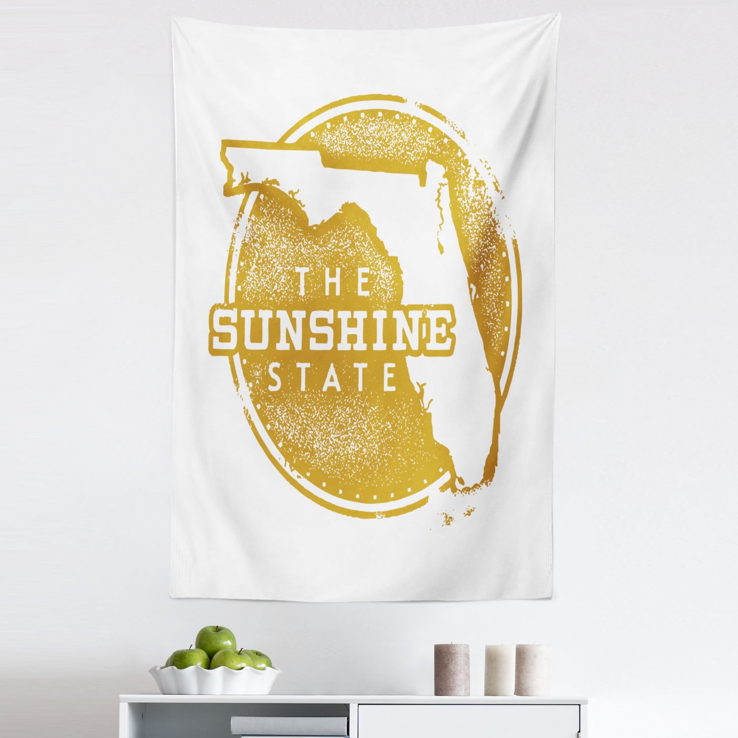 Florida Tapestry, City Map with a Circular Design and Grunge Effect the ...