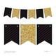 Black Gold Glitter Pennant Party Banner - Walmart.com