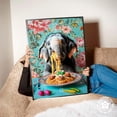 Elephant Eating Spaghetti Print: Funny Kitchen Wall Art 8x12 UNFRAMED ...
