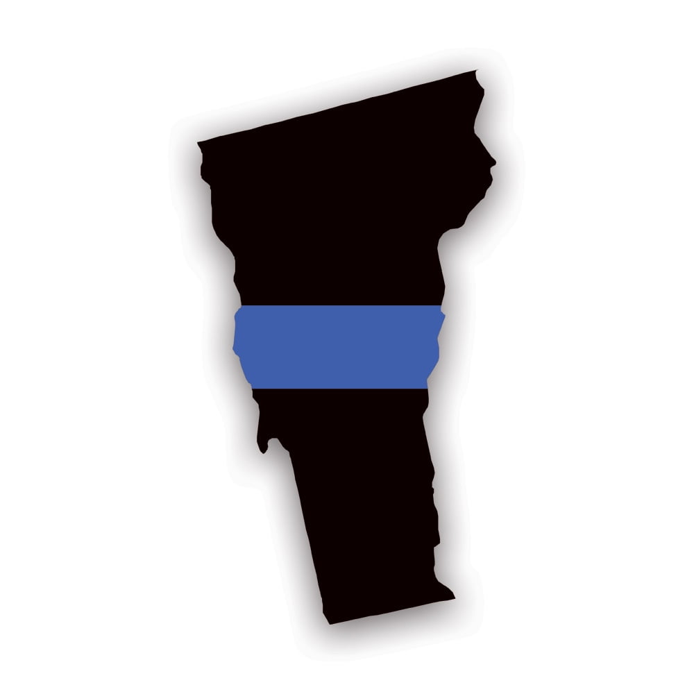 Vermont State Shaped The Thin Blue Line Sticker Decal - Self Adhesive ...