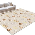 Cartoon Theme Washable Area Rug 2.7 x 5 ft Giraffe Elephant Lion Owl ...