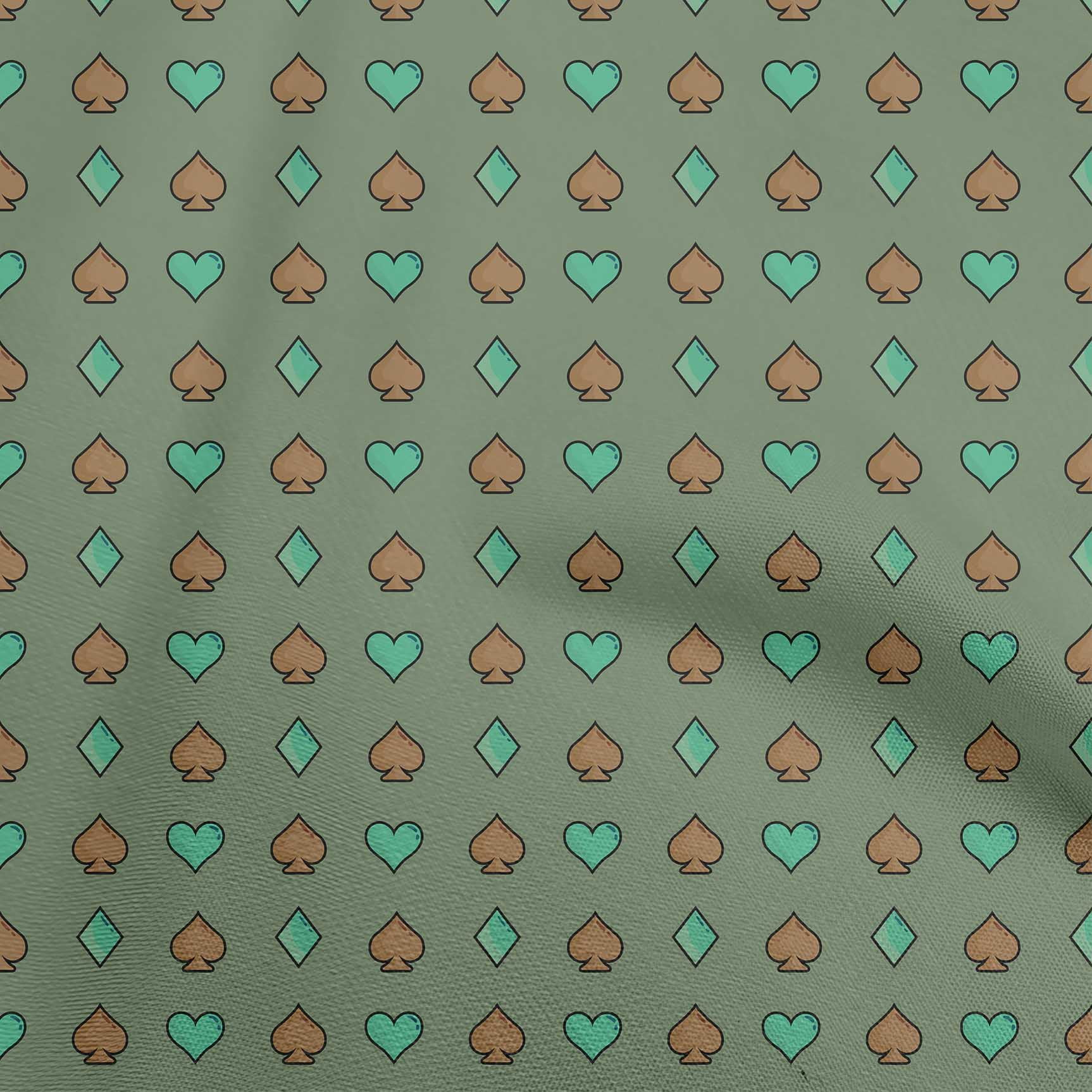 oneOone Cotton Cambric Light Green Fabric Poker Card Fabric For Sewing ...