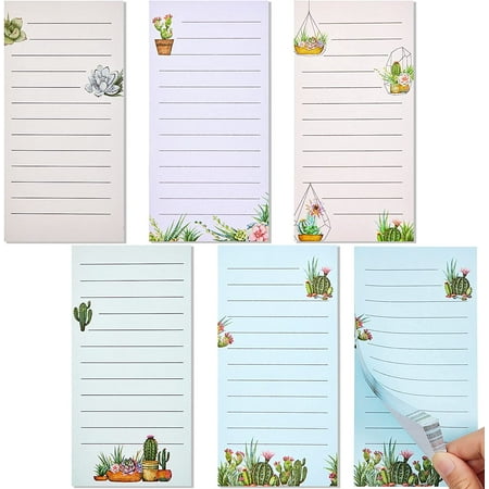 5 Pieces Magnetic Notepads for Fridge Magnet Back Memo Pad Grocery ...