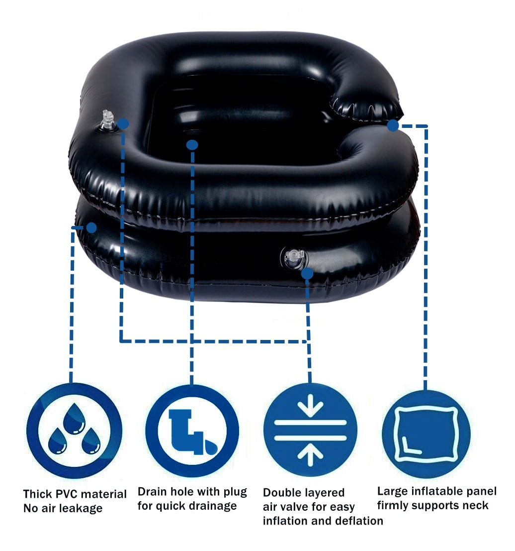 Buy Inflatable Shampoo Basin for Bedside, Shampoo Tub for Locs ...
