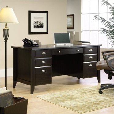 Bowery Hill Antique Look Home Office L-Shaped Computer Desk with CPU ...