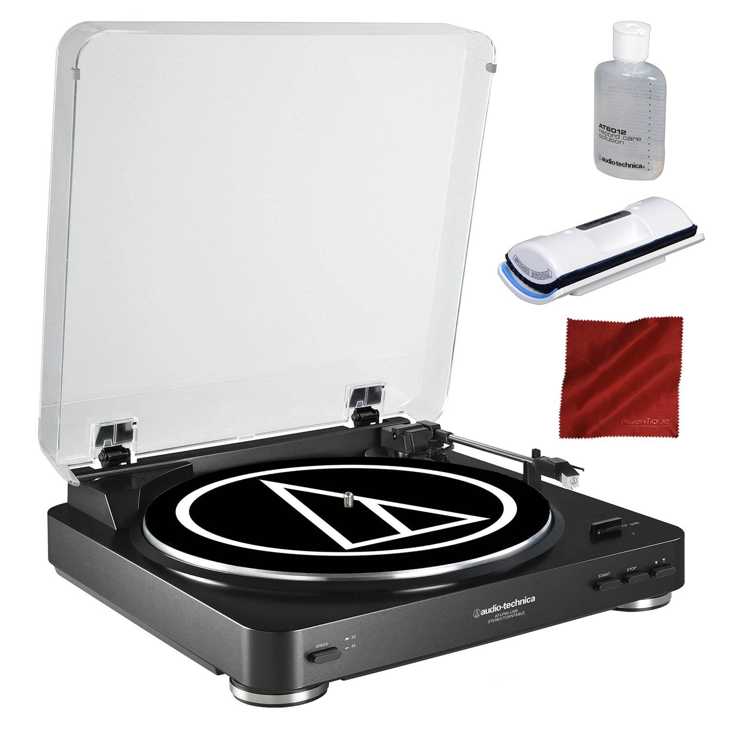 Audio-Technica Consumer AT-LP60BK-USB Fully Automatic Belt-Drive ...