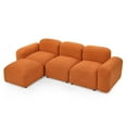 94.5" Convertible Modular Sectional Sofa, L-Shaped Minimalist Futon ...