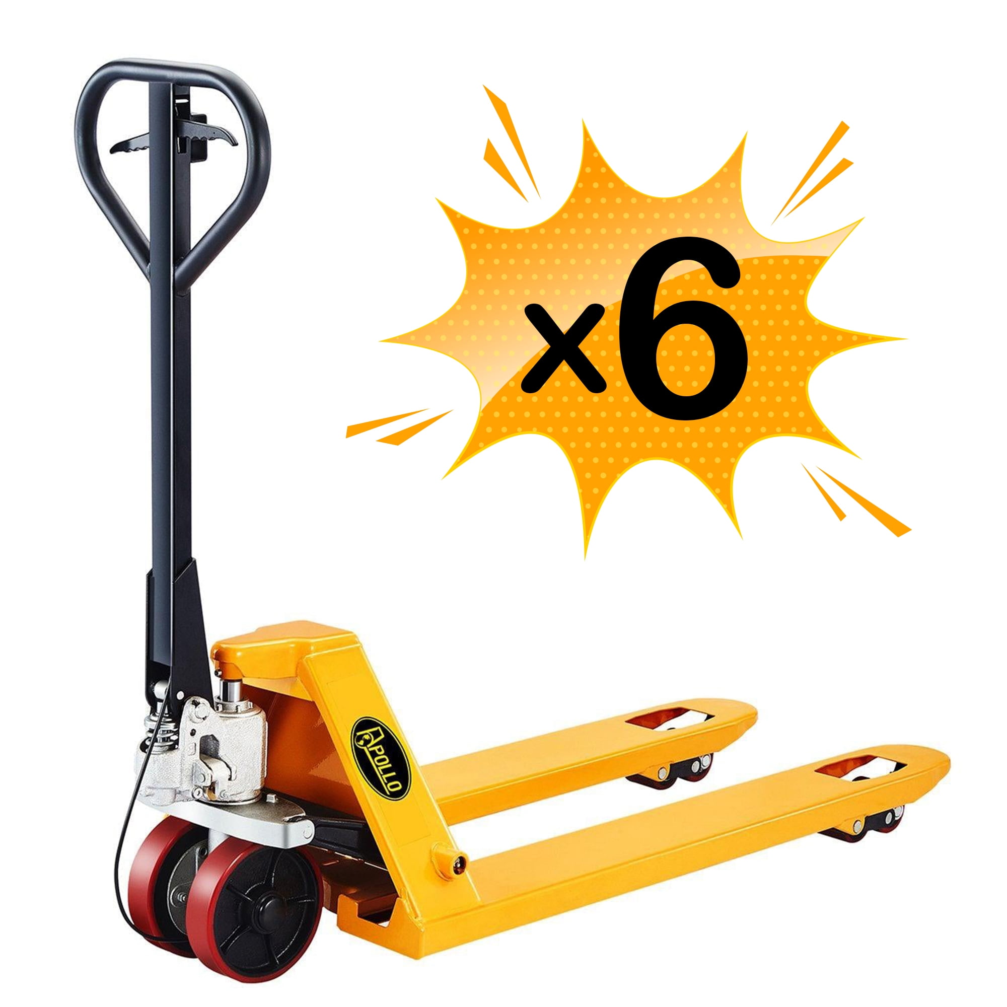 APOLLOLIFT 6PCS Manual Pallet Jack with Brake Hand Pallet Truck-5500lbs ...