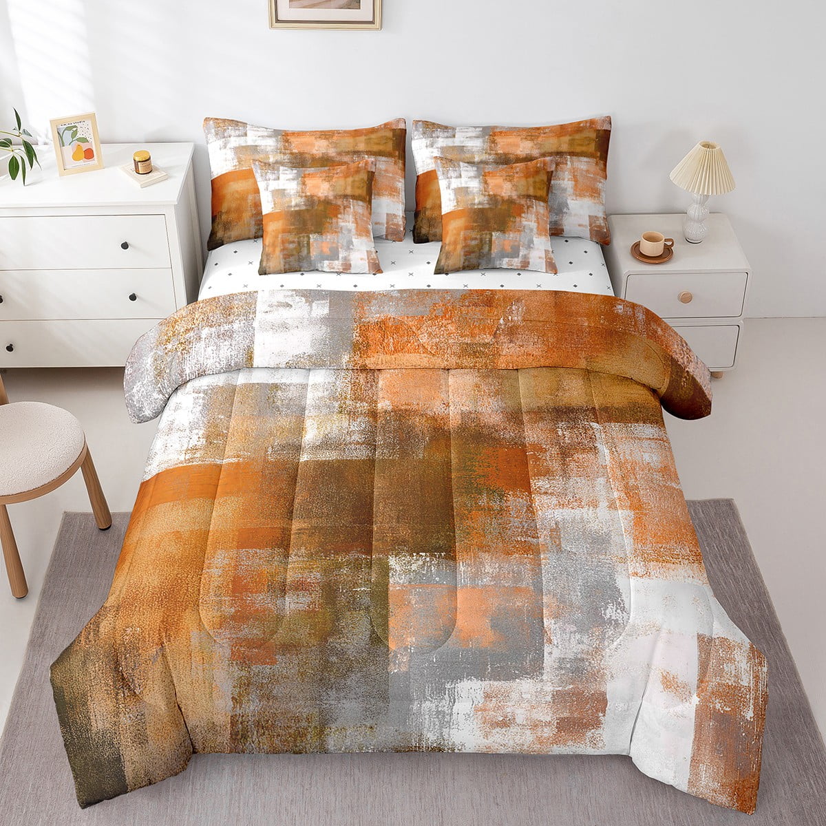 Click here for Yst Oil Painting 7 Pcs Comforter Set Twin modern O... prices