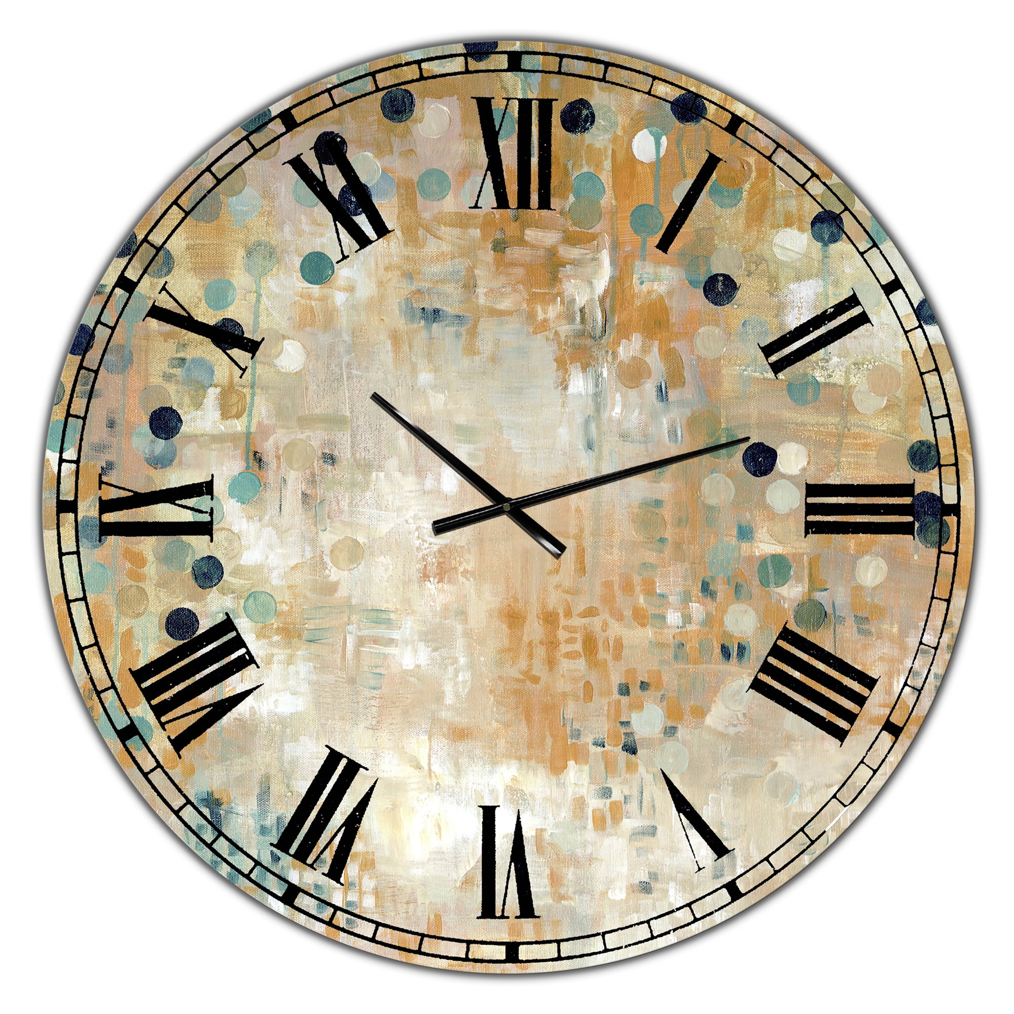 Designart Large Brown Analog Round Contemporary/Modern Wall Clocks ...