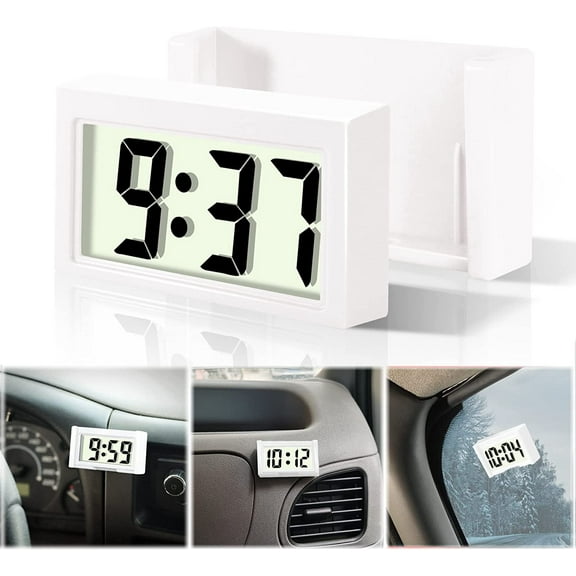 perfk Mini Car Clock, Electronic Digital Clock, Auto Dashboard Time ...