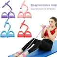 4-Tube Pedal Resistance Band with EVA Foam Handles, 48x25cm Full Body ...