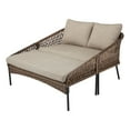 Mainstays Battle Creek Patio Wicker Daybed with Taupe/Gray Cushions ... Mainstays Battle Creek Patio Wicker Daybed with Taupe/Gray Cushions ...