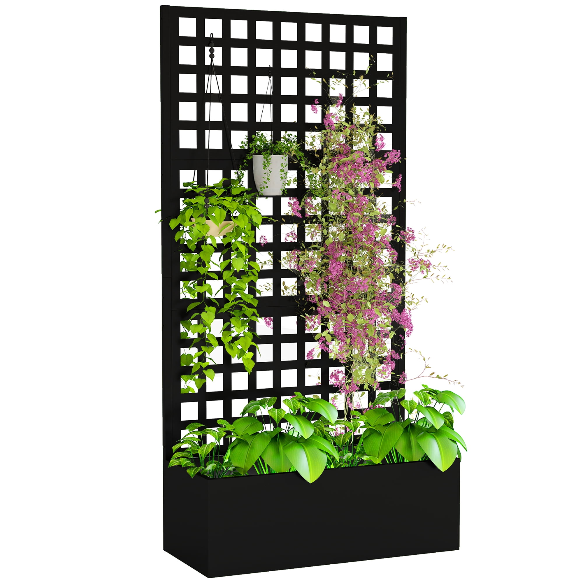 Click here for Outsunny Galvanized Planter Box With Trellis  35 X... prices