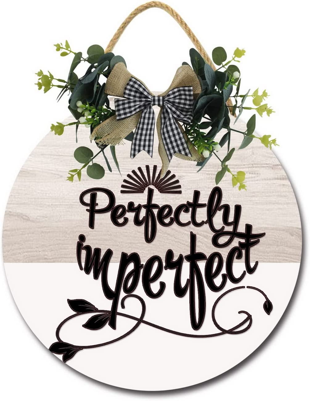 Eveokoki 11" Perfectly Imperfect Sign Farmhouse Door Signs for Wreaths ...