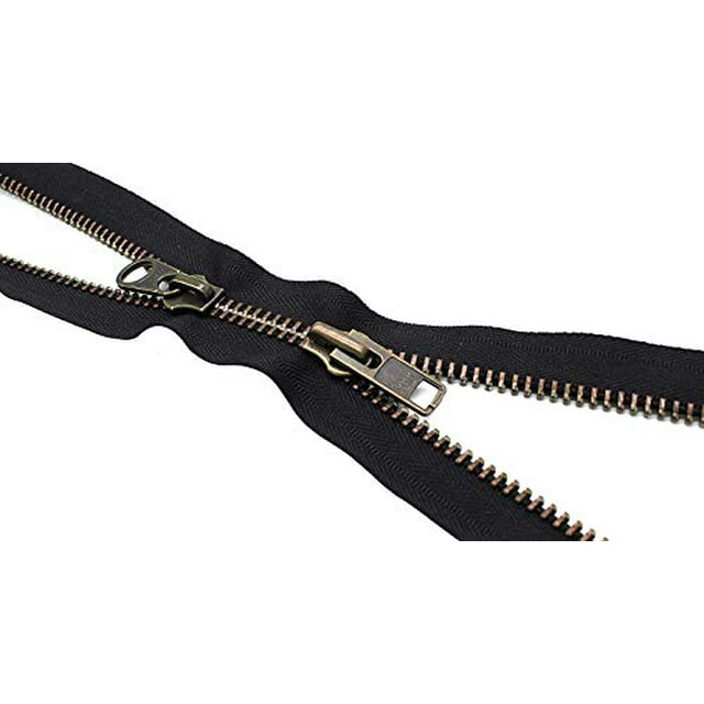 YKK #10 Extra Heavy Duty Antique Brass Black Parka"2-Way" Dual ...