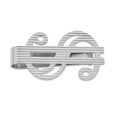 Primal Silver Sterling Silver Rhodium-Plated Dollar Sign Money Clip ...