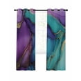 Abstract Art Purple Blackout Curtains 2 Panels, Blue Gold Marble ...