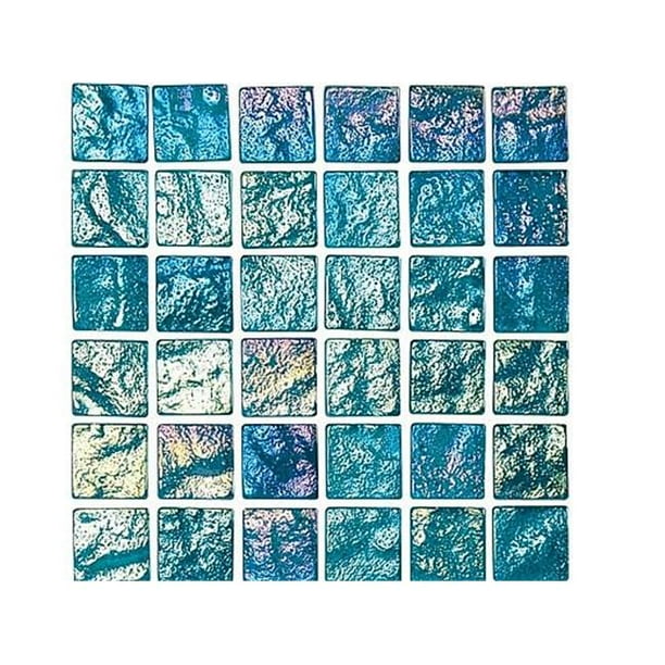 National Pool Tile Lwv Aquamarine 1 X 1 In Lightwaves Collection Glass