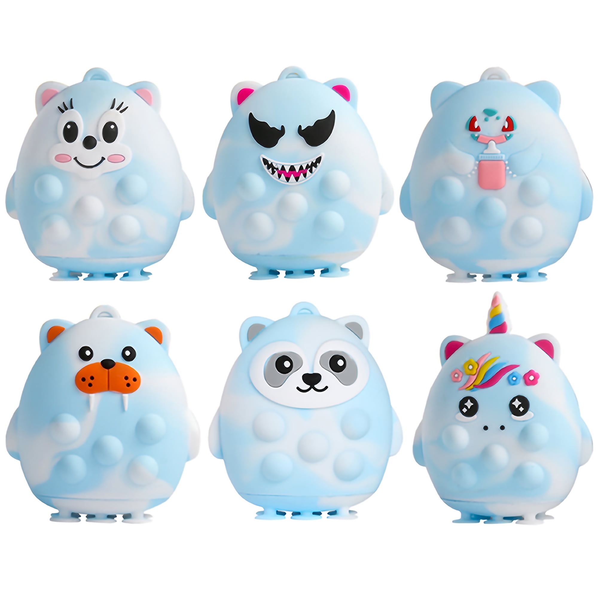 AWINNER 6 Pcs Pop it Push Monster Ball, Fidget Toys Silicone Push ...