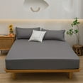 Fitted Sheet Mattress Protector 220x180cm Polyester | Solid Color, Ash ...