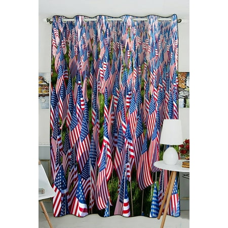 EREHome American flags Memorial Day July 4th Blackout Window Curtain ...