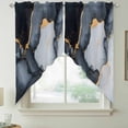 Abstract Marble Texture Swag Curtain Valance for Window 2 Panels Gold ...