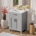 LHYY 24"Bathroom Vanity Combo with Ceramic sink,Luxurious Space-Saving ...