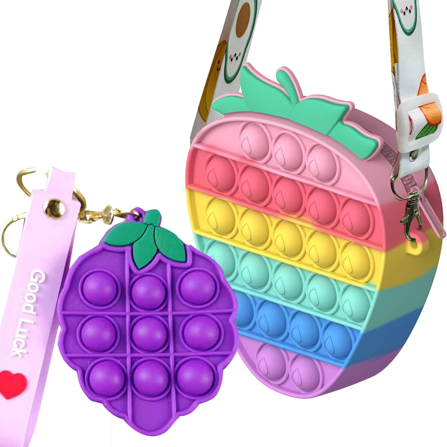 Pop Bag Purse Fidget Toys Push Popper Sensory Fidgets Rainbow Simple ...