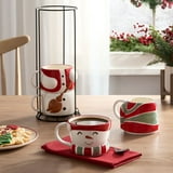 Holiday Time Snowman 4-Piece 12oz Glazed Stoneware Stacking Mug Set ...