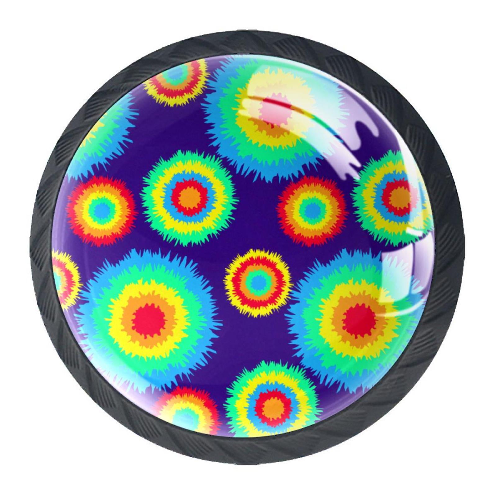 4 Pcs Tie Dye Purple Knobs for Kitchen Cabinet Cupboard Dresser ...