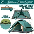 SUGIFT 3-4 Person Instant Pop-Up Camping Tent with Carry Bag, Double Layer Waterproof Tents for ...