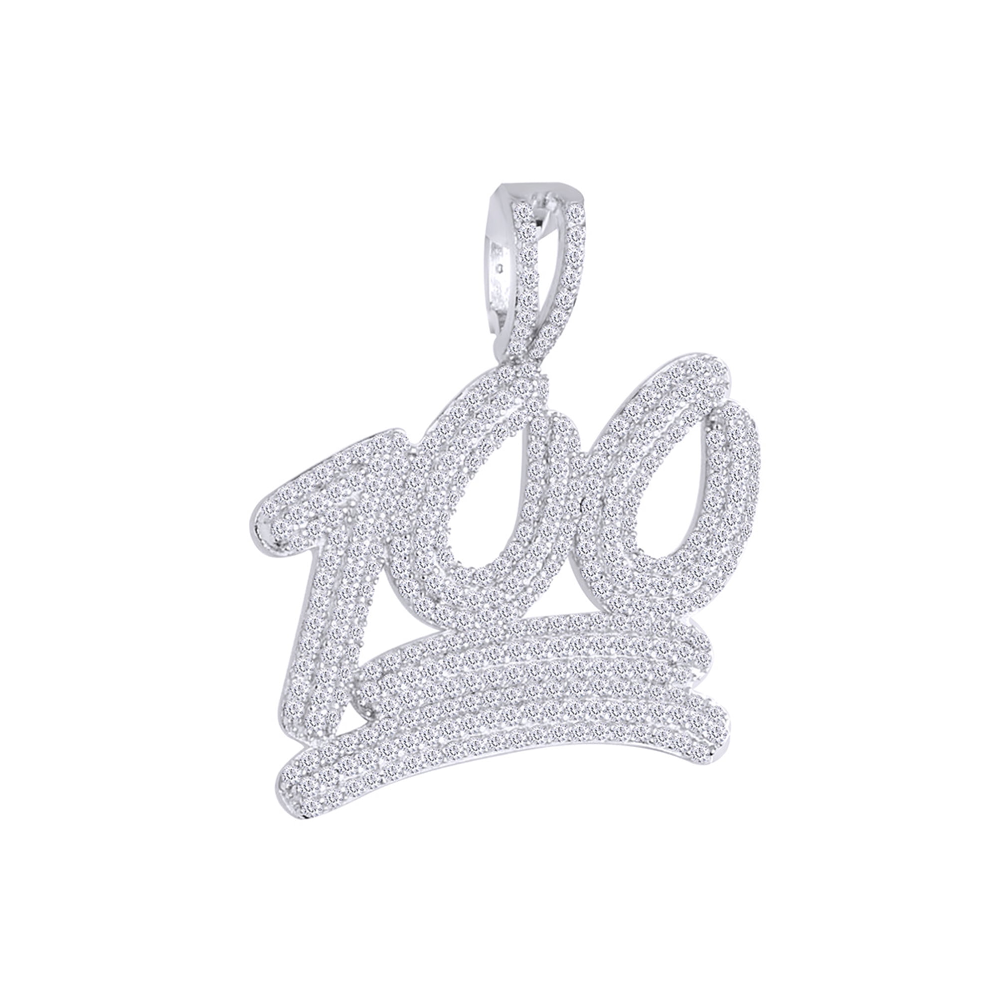 3 Cttw White Natural Diamond Iced Out Hip Hop Jewelry Mini Emoji 100 ...