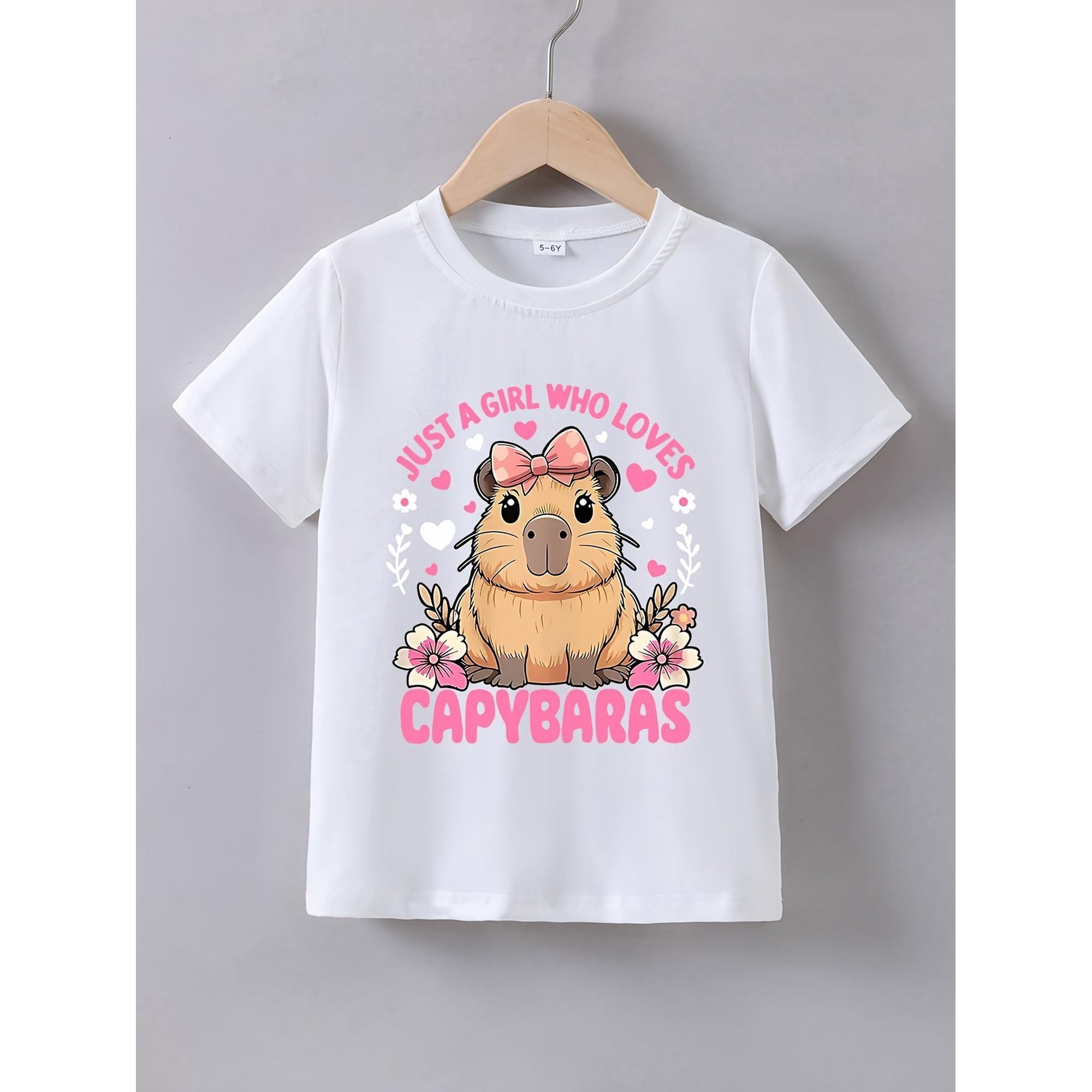 Click here for Generic 1pc Girls Summer Short-Sleeve Capybara Pri... prices