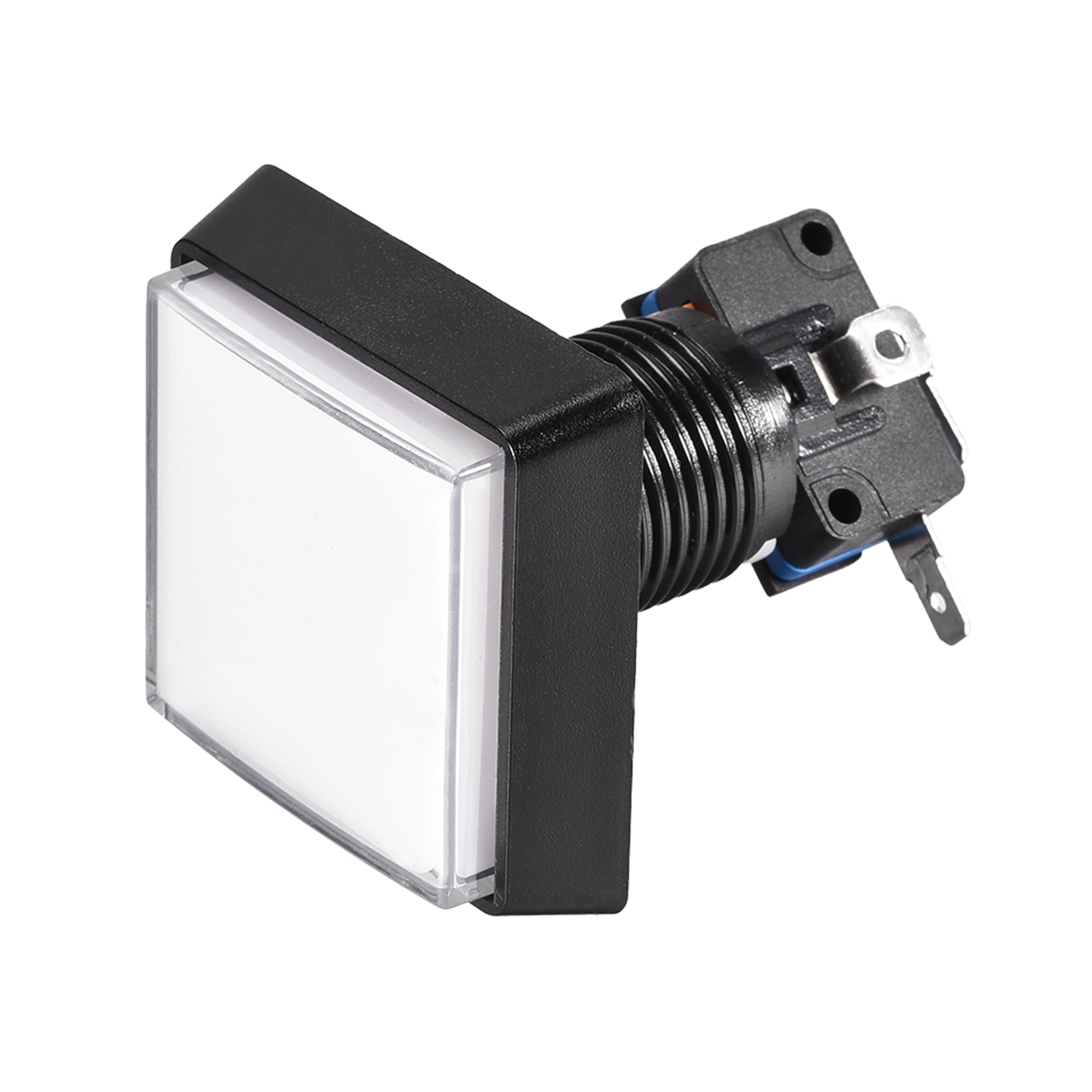 Uxcell Game Push Button 50x50 Square 12V LED Push Button Switch with Micro switch White ...